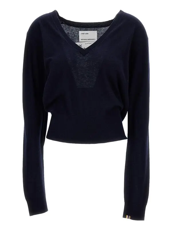 Extreme Cashmere V-neck Knit No. 467 Collin - Blue