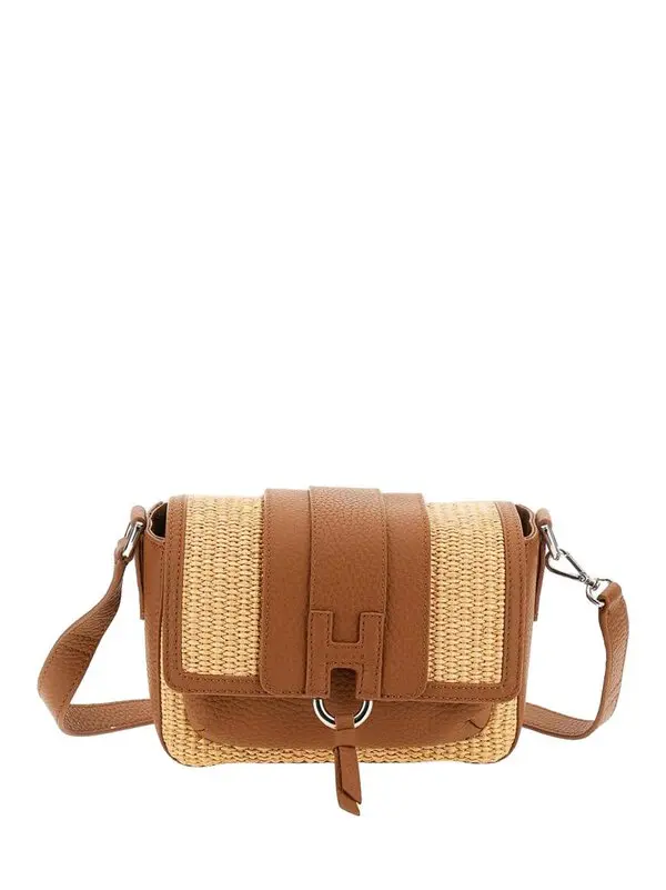 Hogan H01x Flap Raffia Bag - Brown