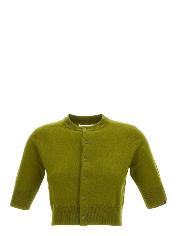 EXTREME CASHMERE X Short Cardigan No. 474 Super Little - Green