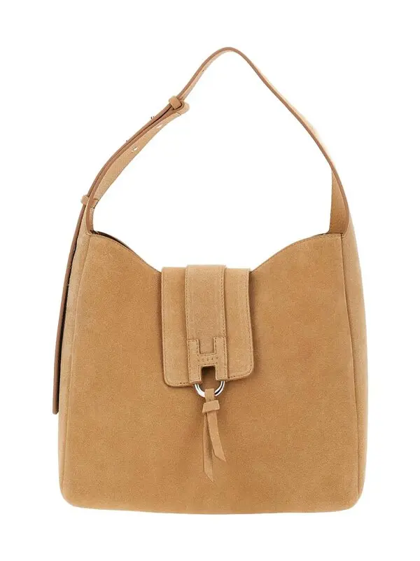 Hogan H01x Vertical Hobo Bag - Beige