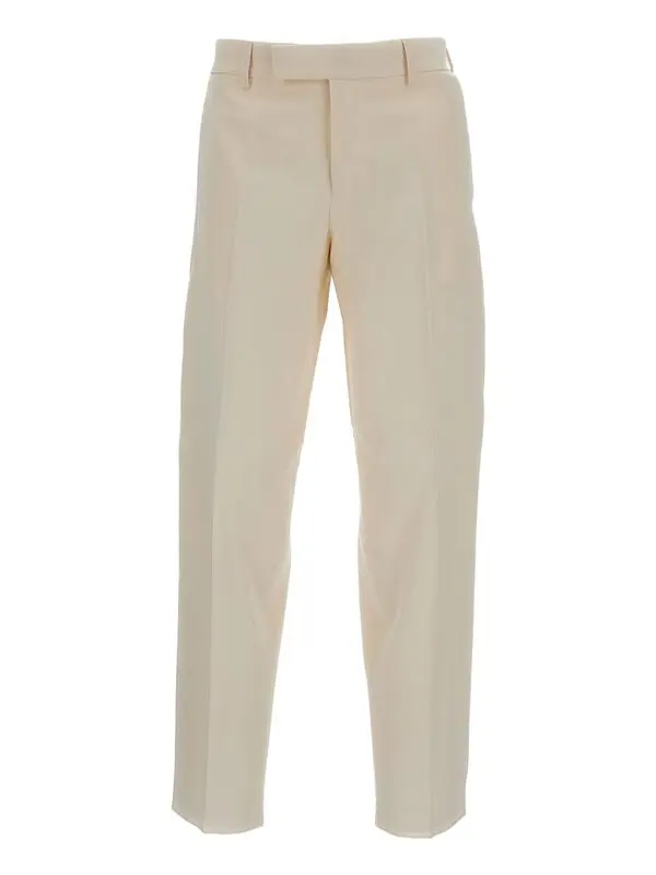 Fendi Wool Gabardine Tailored Trousers - White