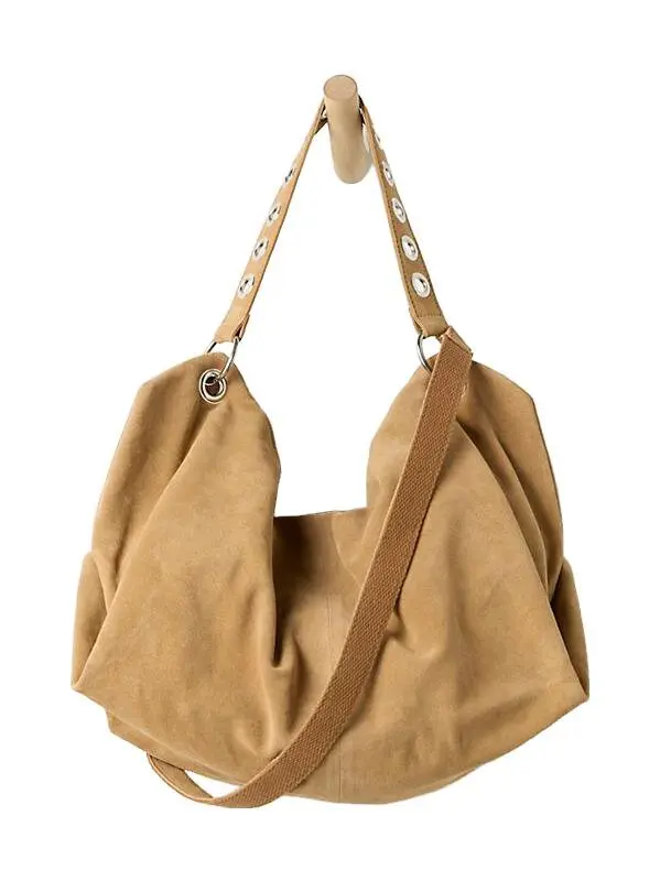 Free People Tori Suede Tote Bag - Sand