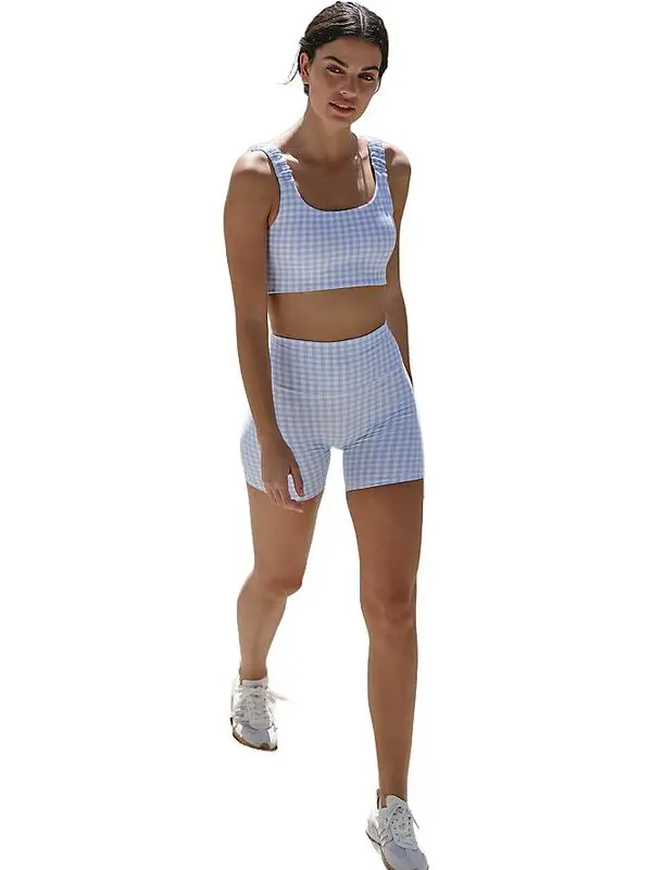 Astoria Activewear Luxe Balance Ggham Sports Bra - Blue Gingham