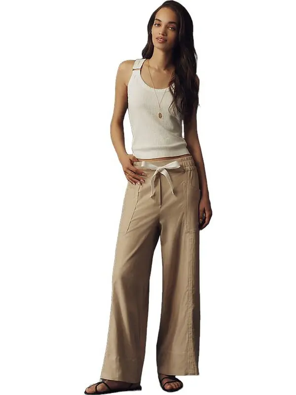 Maeve La Ponche Pull-on Pants - Egret