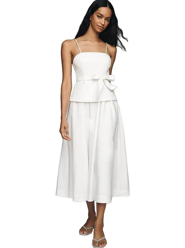 EN SAISON Samantha Bow Midi Dress - White