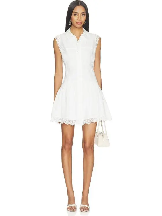 FRAME Embroidered Day Dress - White