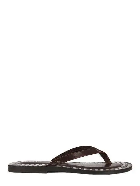 Jeffrey Campbell Katrina Leather Studded Strap Sandal - Chocolate