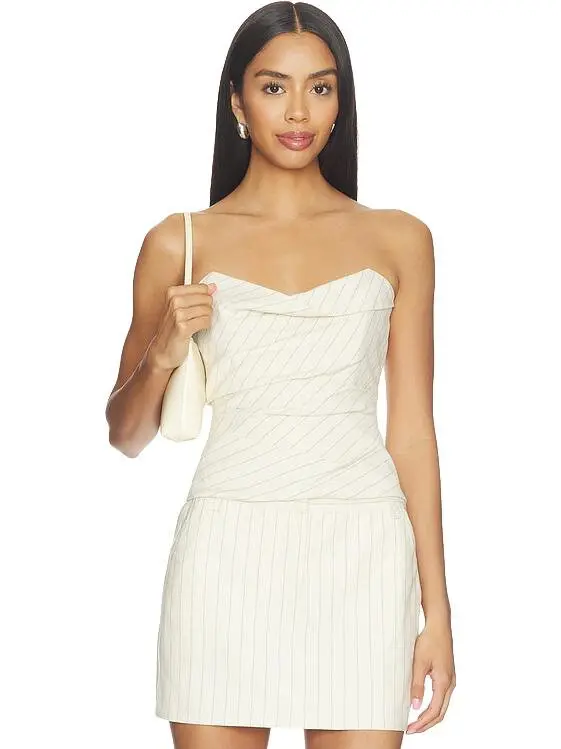THE SEI Cowl Bustier - Cream Stripe