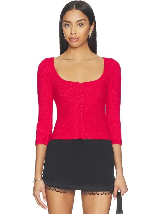 GUIZIO Rocie Sweetheart Cardigan - Red Love