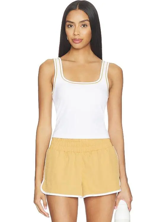 Varley Barney Piped Tank Top - Snow White
