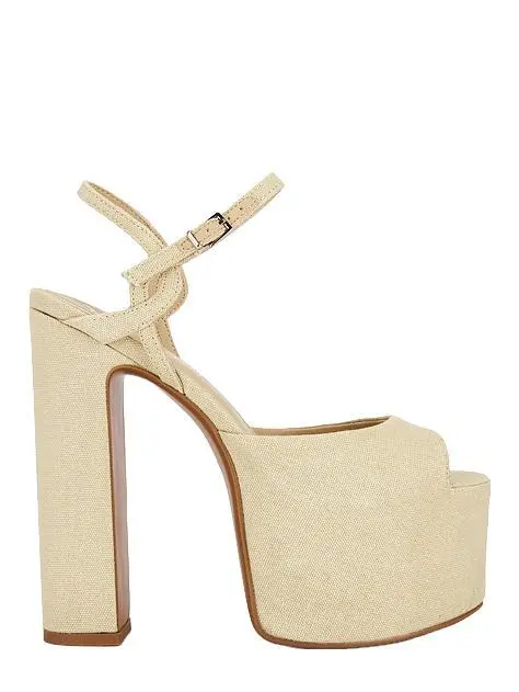 Jeffrey Campbell Ever Last Platform Sandal - Beige Canvas