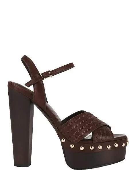 Jeffrey Campbell Vivacia Sandal - Coffee & Gold