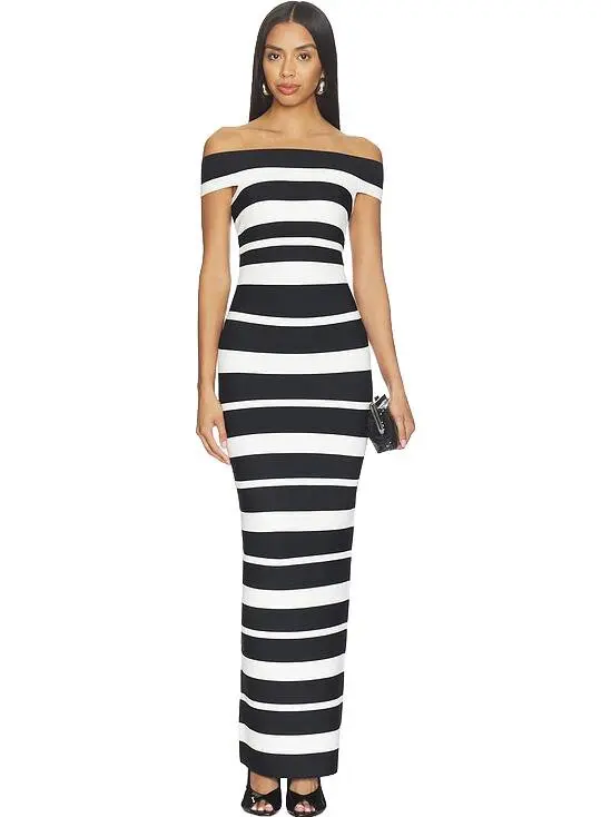 Herve Leger The Kiva Gown - Blk Alab Cmb