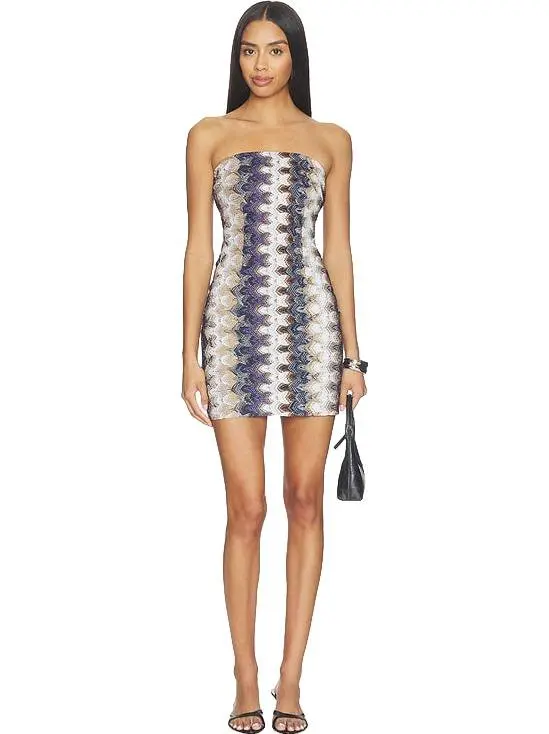 Missoni Sleeveless Short Dress - Multi Blue & White