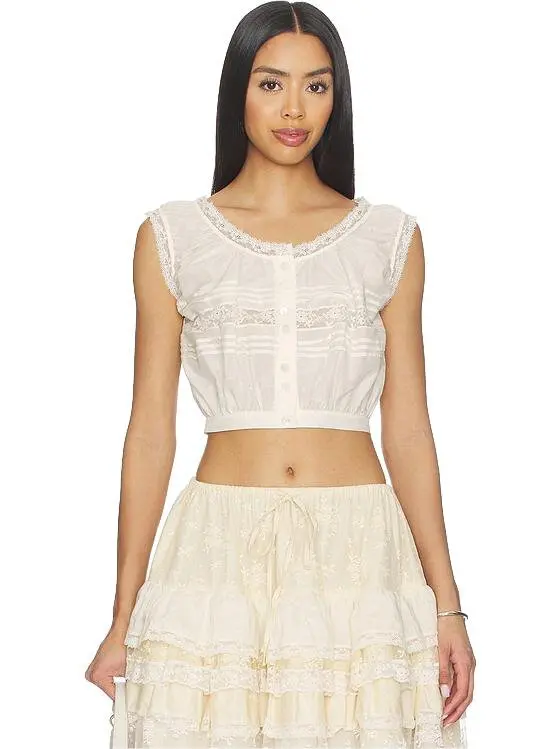 YUHAN WANG Lace Trim Button Blouse - Ivory