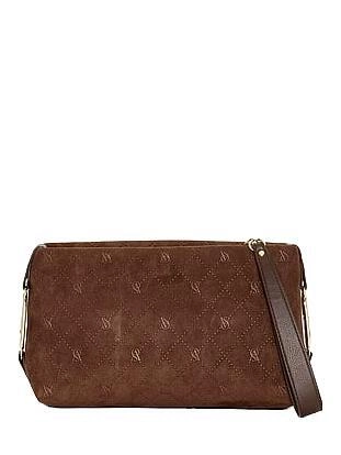 Victoria's Secret Straw Clutch Crossbody Bag - Brown