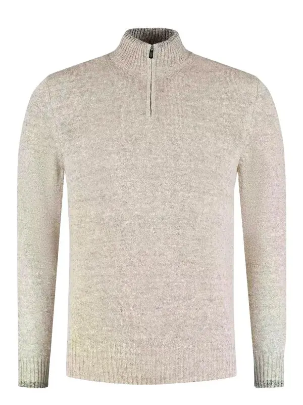 Fedeli Zip-neck Sweater - Neutrals