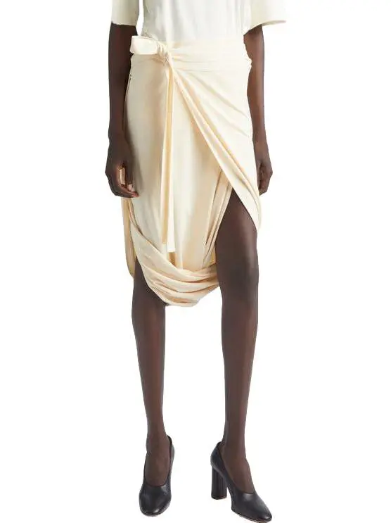 LEMAIRE Draped Crepe Jersey Wrap Skirt - Cream