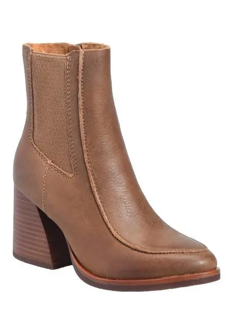 Kork-Ease® Sioux Block Heel Bootie - Brown Leather