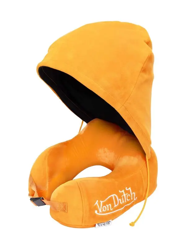 VON DUTCH Eyeconic Hooded Travel Neck Pillow - Orange