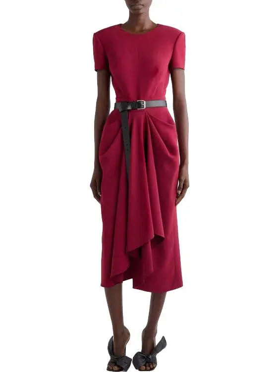 Givenchy Wrapped Cady Midi Dress - Red Cherry