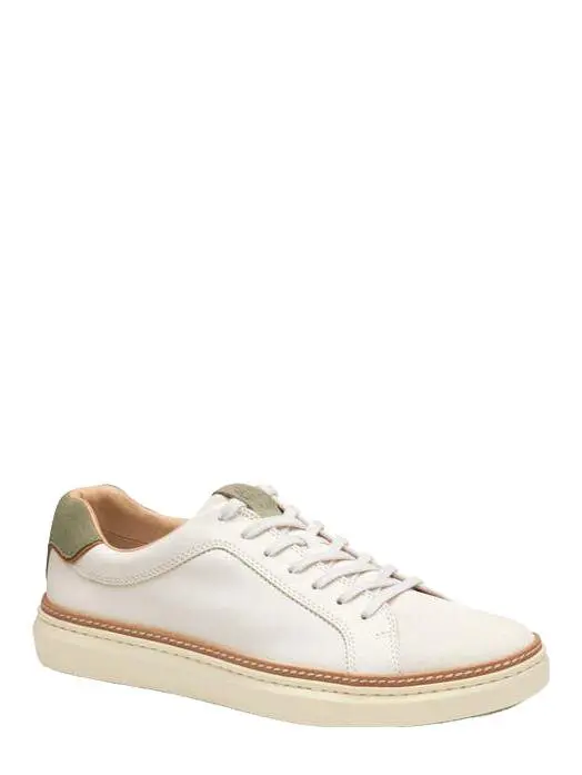 Johnston & Murphy Mcguffey 2 Low Top Sneaker - White Fg/taupe Suede