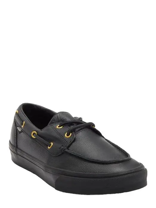 VANS Leather Boat Shoe - Black