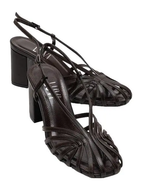 PROLOGUE SHOES Wilda Block Heel Sandal - Brown