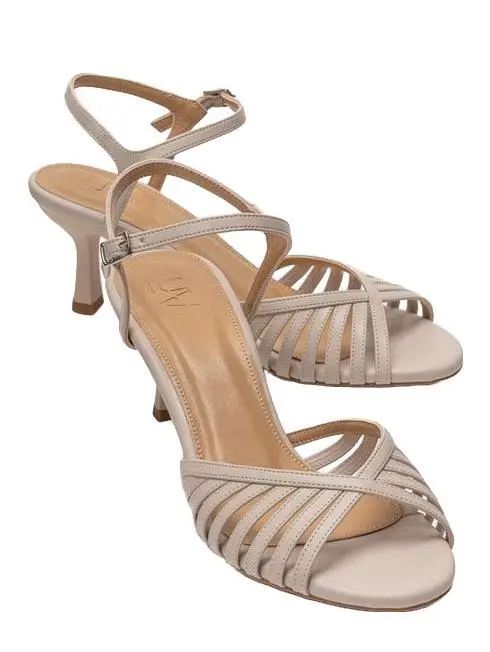 PROLOGUE SHOES Danica Stiletto Sandal - Ecru