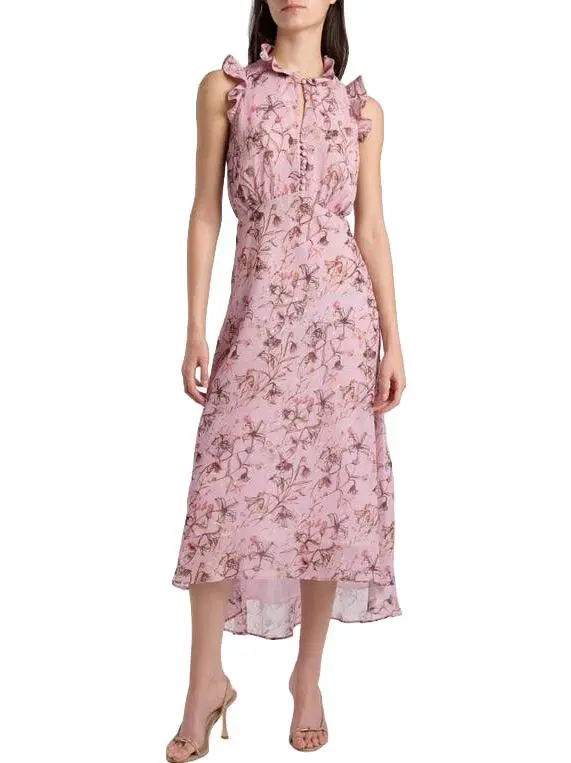 Santorelli Sasha Floral Georgette High-low Dress - Sweet Pink