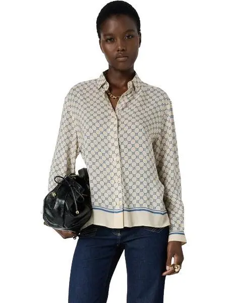 Gerard Darel Clariane Monogram Print Shirt - Jeans