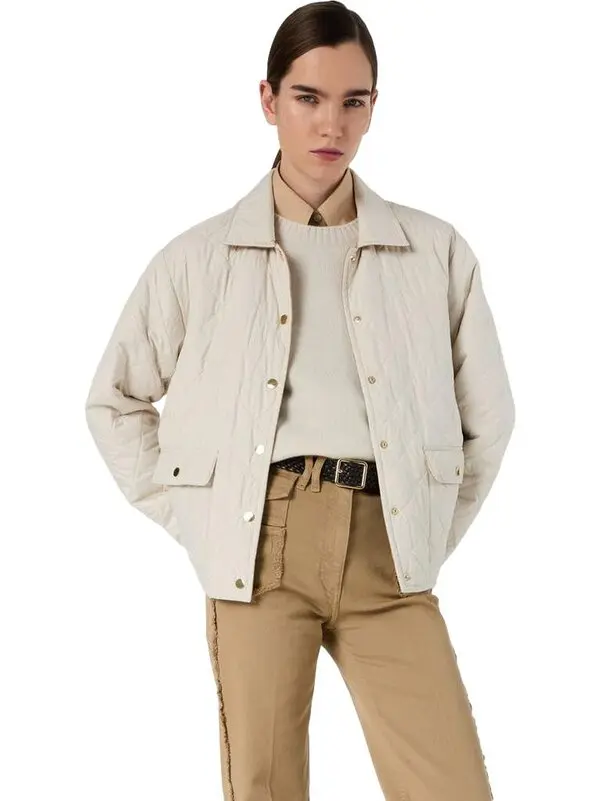 Gerard Darel Pheona Reversible Quilted Jacket - Natural