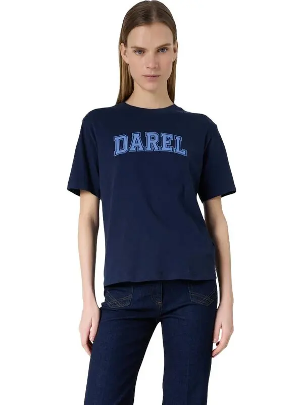 Gerard Darel Melly Retro Logo T-shirt - Navy Blue