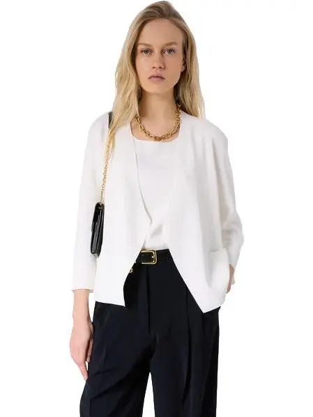 Gerard Darel Lynaya 3/4 Sleeve Open Front Cardigan - White