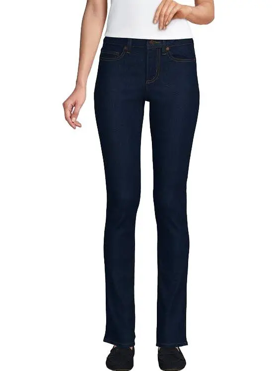 LANDS' END Recover Denim Mid Rise Slim Leg Jeans - River Rinse