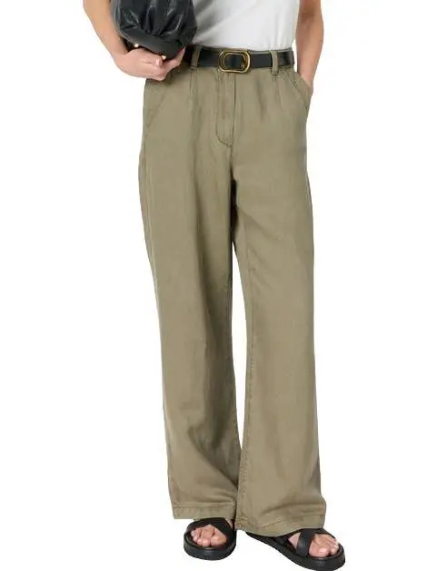 Gerard Darel Azilia Wide-leg Pants - Khaki Green