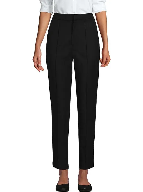 LANDS' END High Rise Bi-stretch Pintuck Ankle Pants - Black
