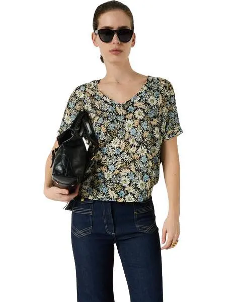 Gerard Darel Malinae Floral Print T-shirt - Jeans