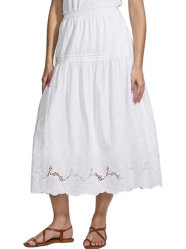 LANDS' END Voile Eyelet Maxi Skirt - White