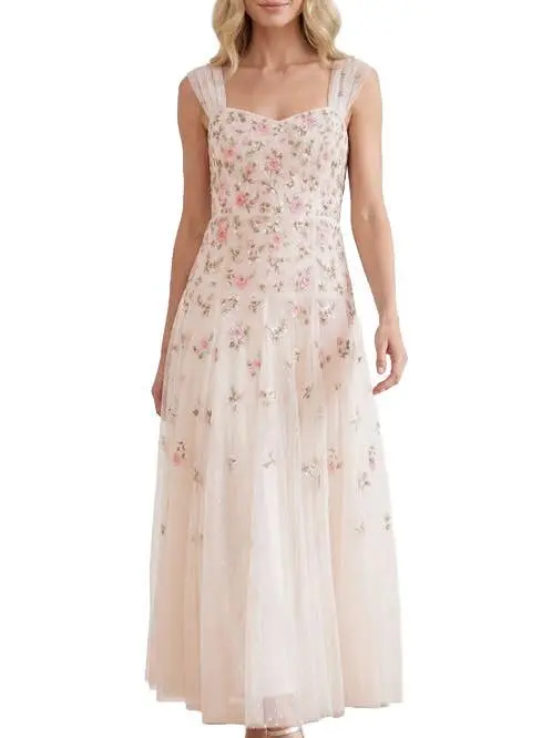NEEDLE & THREAD Mayflower Ditsy Ankle Gown - Cream