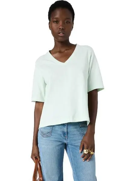 Gerard Darel Marisa V-neck Short Sleeve T-shirt - Water Green