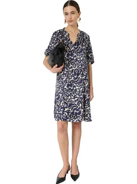 Gerard Darel Raliah Floral Print V-neck Dress - Ink