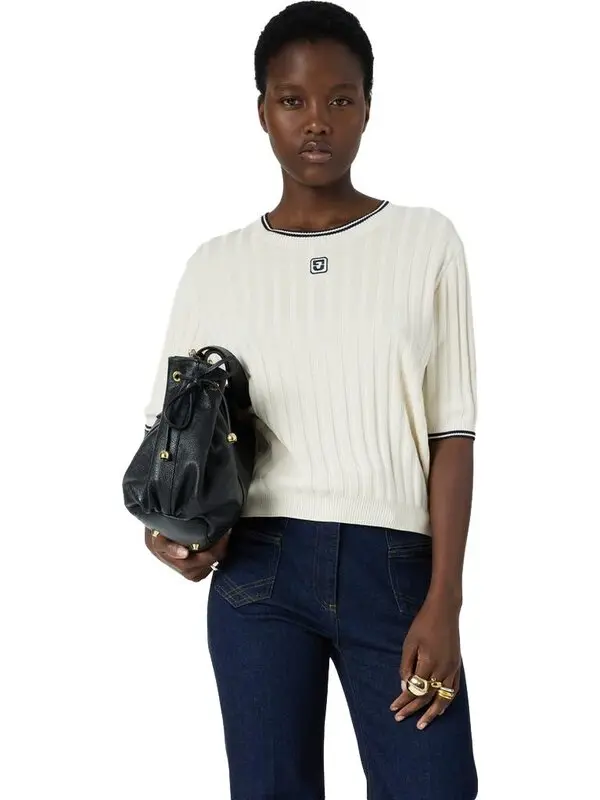 Gerard Darel Lyra Short-sleeved Sweater - Ecru