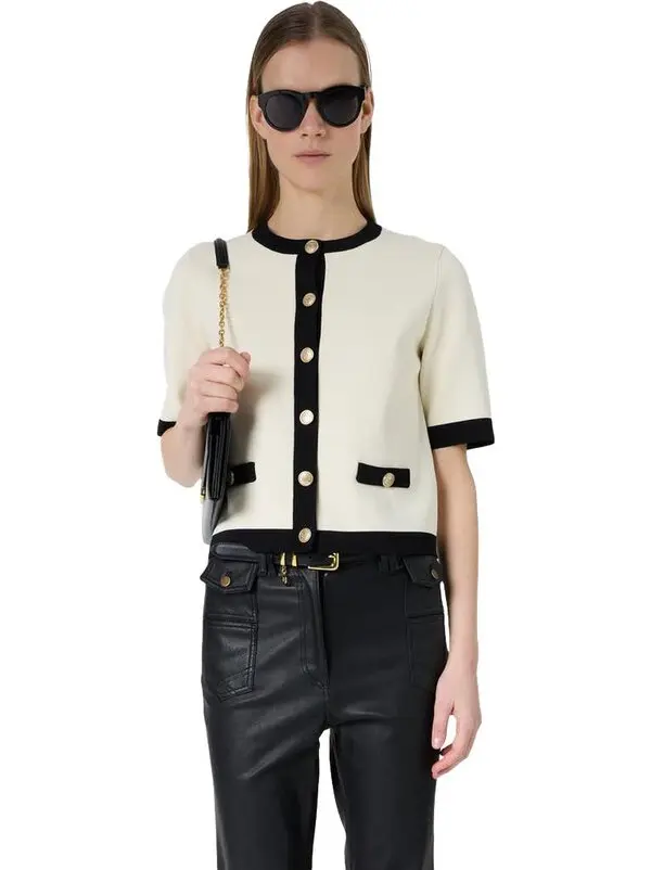 Gerard Darel Laila Short Sleeve Cardigan - Ecru