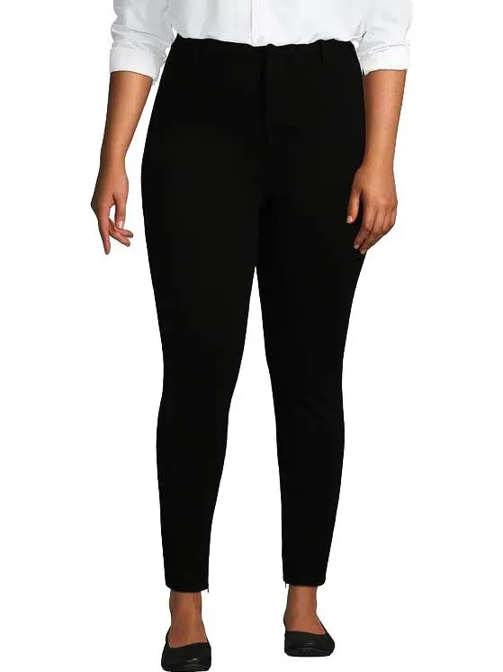 LANDS' END High Rise Ponte Polished Leggings - Black