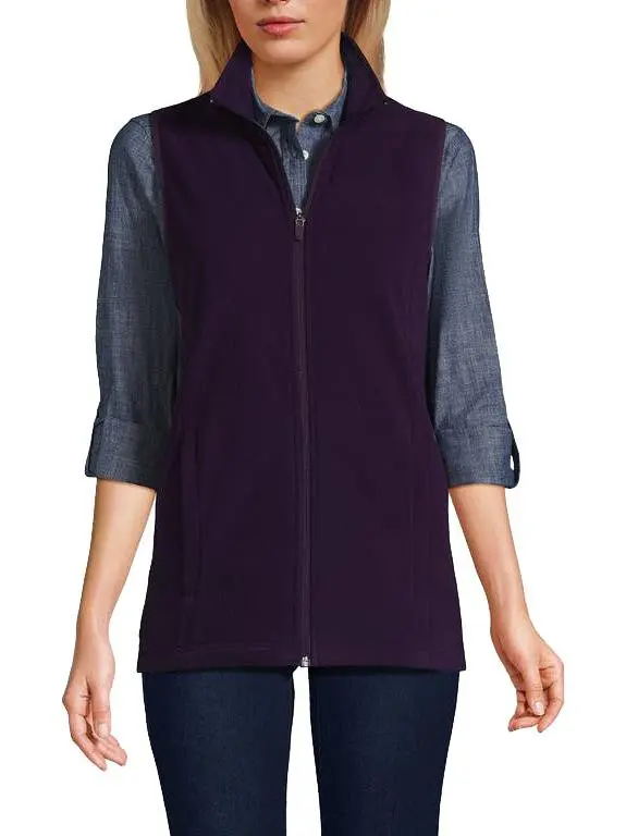 LANDS' END Thermacheck-100 Fleece Vest - Blackberry