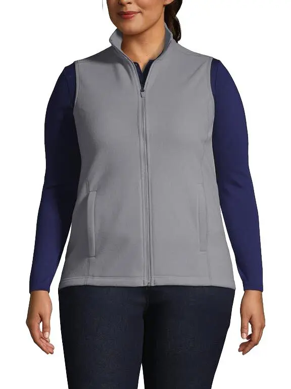 LANDS' END Thermacheck-100 Fleece Vest - Harbor Gray