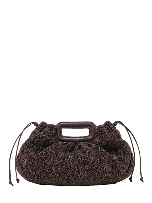 Maje Mipli Bouclé-effect Clutch - Dark Brown