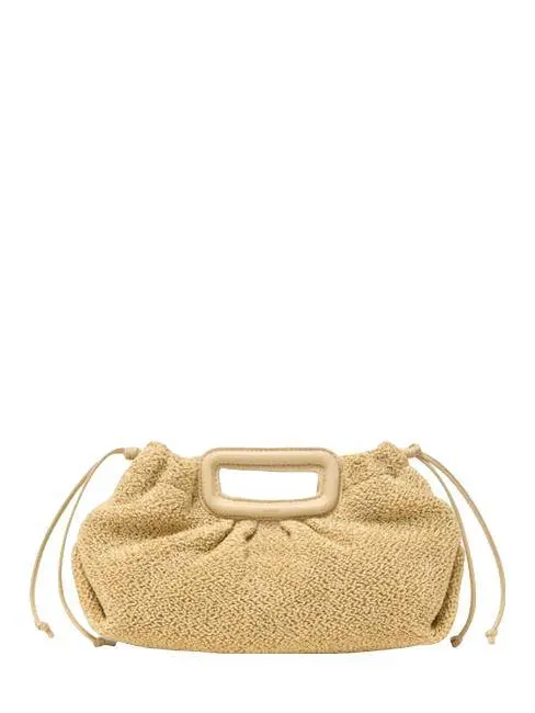 Maje Mipli Bouclé-effect Clutch - Sand