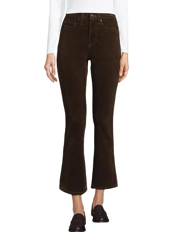 LANDS' END High Rise Corduroy Kick Crop Pants - Rich Coffee